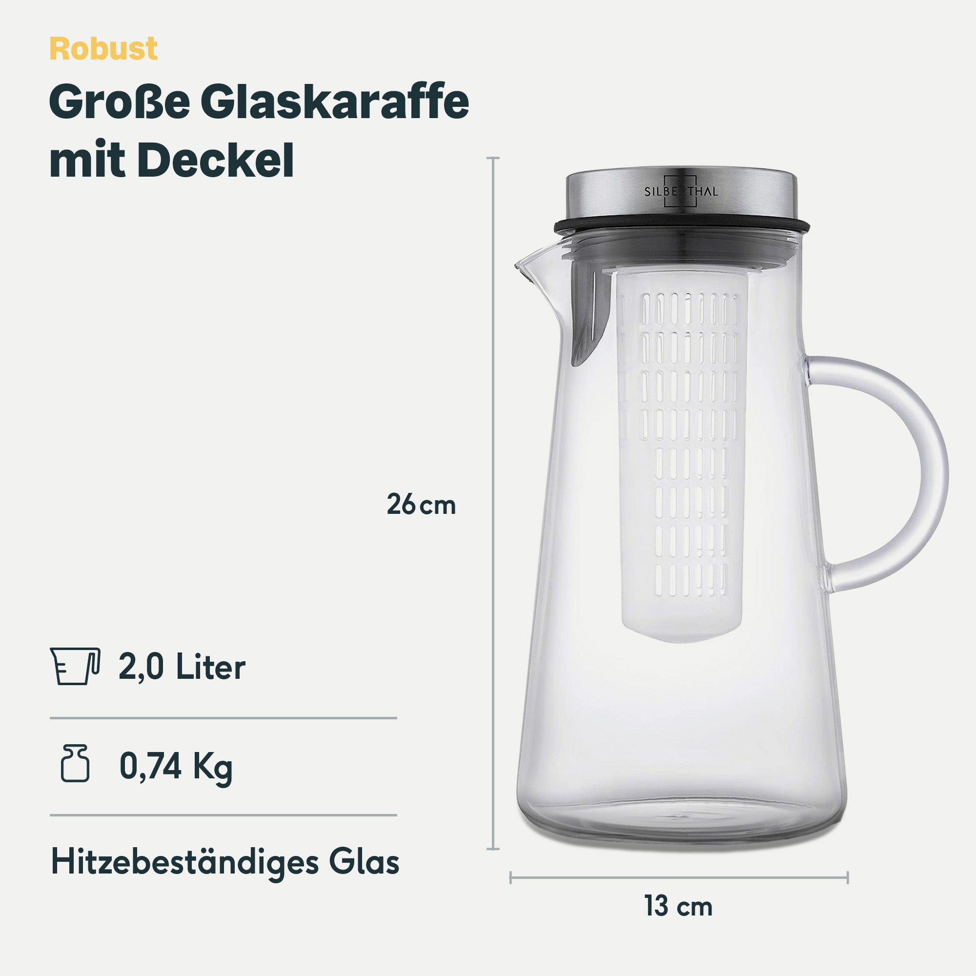 Glaskaraffe 2 L
