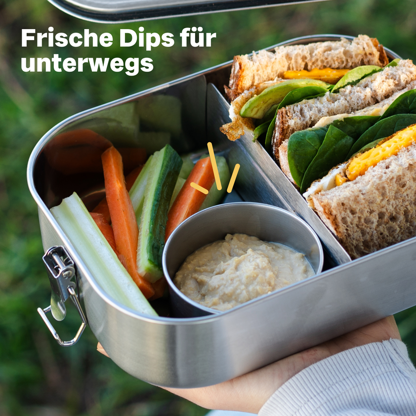 Mini-Dose aus Edelstahl - Rund mit Deckel - 100 ml