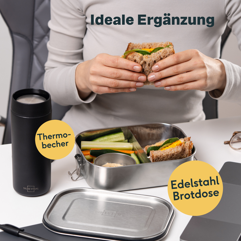 Mini-Dose aus Edelstahl - Rund mit Deckel - 100 ml